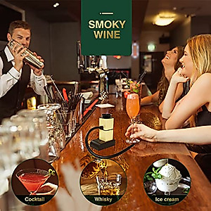 Smoking Gun Portable Smoker Infuser Premium Kit, Cocktail Smoker Machine with 6 Wood Chips and Accessories for Food and Drinks, Ideal Gift for Man(Golden)