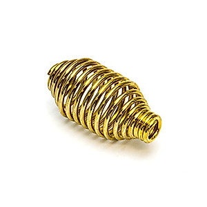 Spring Stove Handle, Brass Finish, Tapered at one end. Max Diameter: 1-1/4", Length: 2-1/2", Fits 3/8" Rod. for use with BBQ Grills, Smokers, Furnaces, Coal/Wood/Pellet Stoves, Boilers.