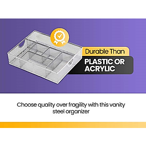 YBM HOME Cosmetic Storage Makeup Organizer Holds Your Cosmetics, Makeup Brushes, Pencils and Accessories, Designed for Vanity Bathroom or Counter Dresser, Stainless Steel Mesh Design 2262