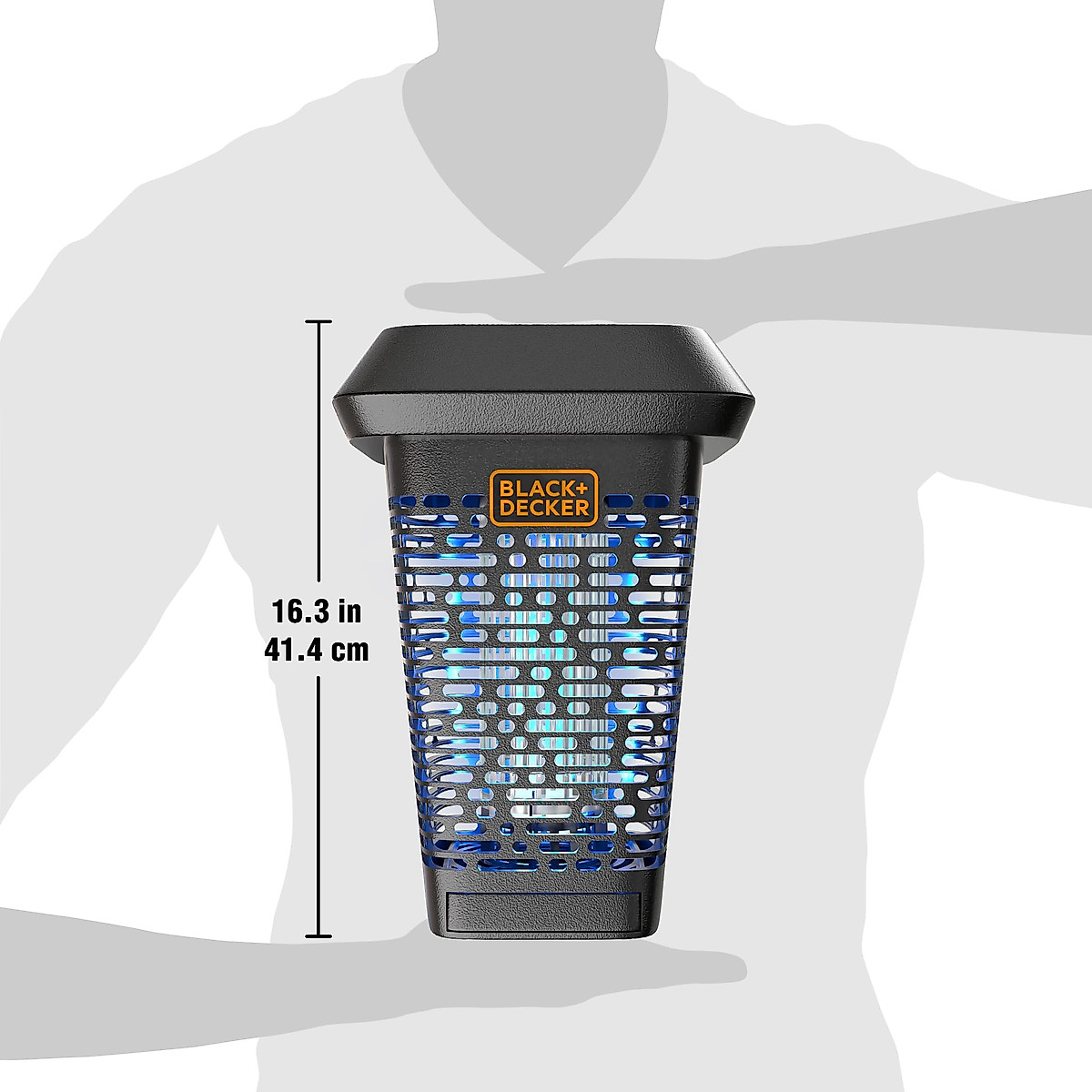 BLACK+DECKER Bug Zapper, Electric UV Insect Catcher & Killer for Flies, Mosquitoes, Gnats & Other Small to Large Flying Pests, 1 Acre Outdoor Coverage for Home, Deck, Garden, Patio, Camping & More