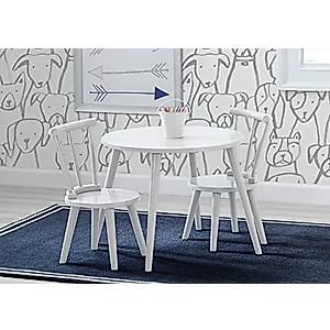 Delta Children Homestead Kids Table & 2 Chairs Set - Ideal for Arts & Crafts, Greenguard Gold Certified, Bianca White