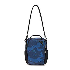 PacSafe Vibe 200 7.5 Liter Anti Theft Compact Travel Shoulder Bag-Fits 10.5 inch Tablet, Blue Camo