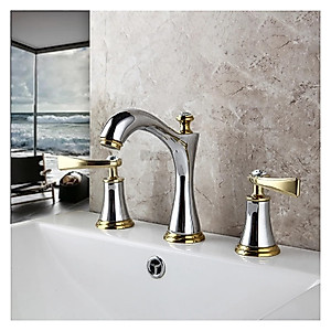 ItoNc Matte Black Gold Bathroom Faucet Base Handle Chrome Plated Brass 3 Piece Bathtub Basin Faucet Taps,Kitchen faucets