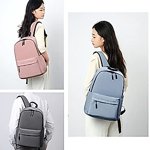 LANSHIYA Classic Basic Backpack for Girls Boys Solid Color Elementary Middle High School and College Bookbag Lightweight Casual Teens Travel Outdoor Daypack,Pink