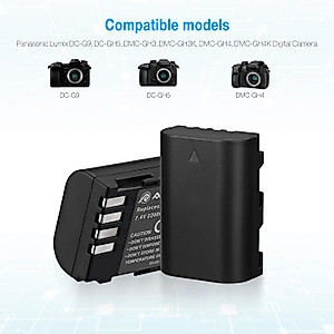 Powerextra 2 Pack DMW-BLF19, DMW-BLF19E, DMW-BLF19PP Replacement Batteries and Dual USB Charger for Panasonic Lumix DC-G9, DC-GH5, DMC-GH3, DMC-GH3K, DMC-GH4, DMC-GH4K Digital Camera