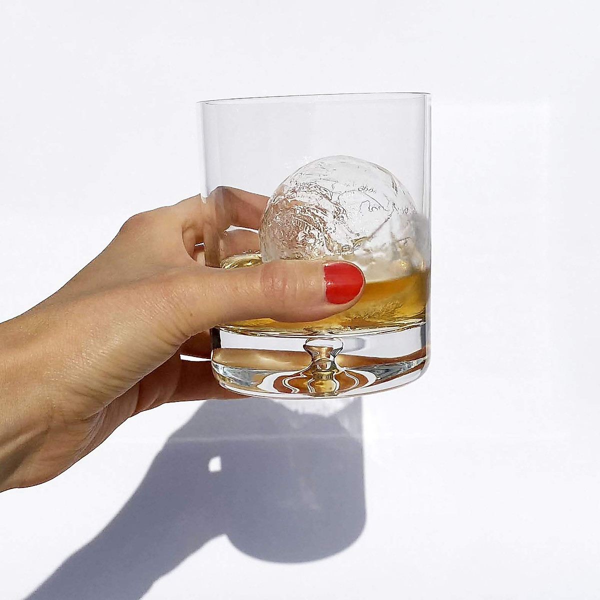 Rippl Ice Sphere Tray - Silicone Ice Tray with 4 Cavity Sphere Ice Cube Mold - Will Make Big Ice Spheres For Whiskey - In Black