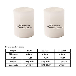 Monrand 2 Pcs HD Clear Bike Tire Liner, Bicycle Tire Protector,Tire Tyre Bike Inner Tube Protector Compatible with 20 Inch Mountain Bike,0.5mm Thickness, 40MM Width