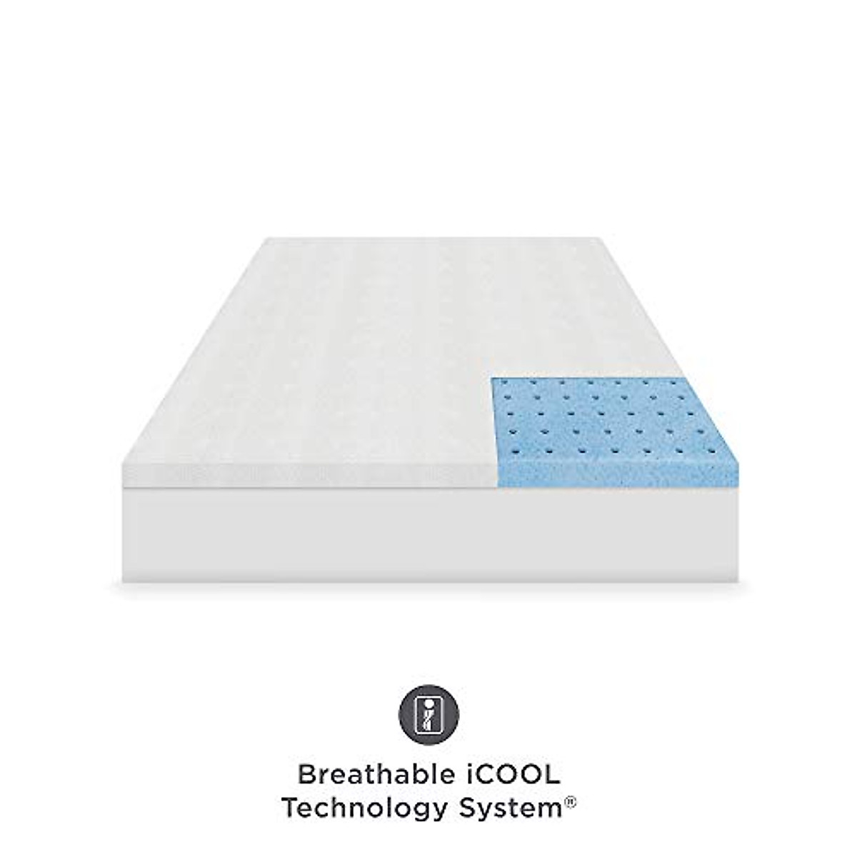 SensorPEDIC 2-Inch Prime Gel-Infused Mattress Topper, King, White