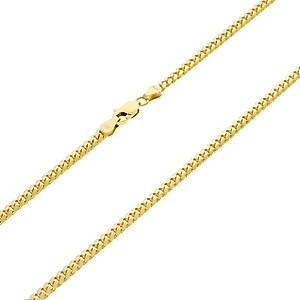 Nuragold 14k Yellow Gold 3.5mm Solid Miami Cuban Link Chain Bracelet, Mens Womens Jewelry 7" 7.5" 8" 8.5" 9"