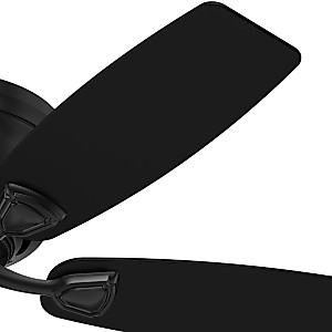 Hunter Fan Company 53118 Hunter 48" Sea Wind Indoor/Outdoor Low Profile Ceiling Fan, Matte Black Finish