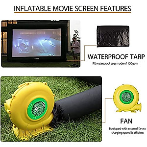 VIVOHOME 16ft Inflatable Blow up Mega Movie Projector Screen with 3-Seater Outdoor Adjustable Canopy Swing Chair