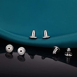 Catinee Locking Earring Backs For Studs,14k Plated White Gold Earrings Back For Studs Secure,Hypoallergenic Earring Backs Apply To Earring Backs For Droopy Ears(6pcs/3pair)