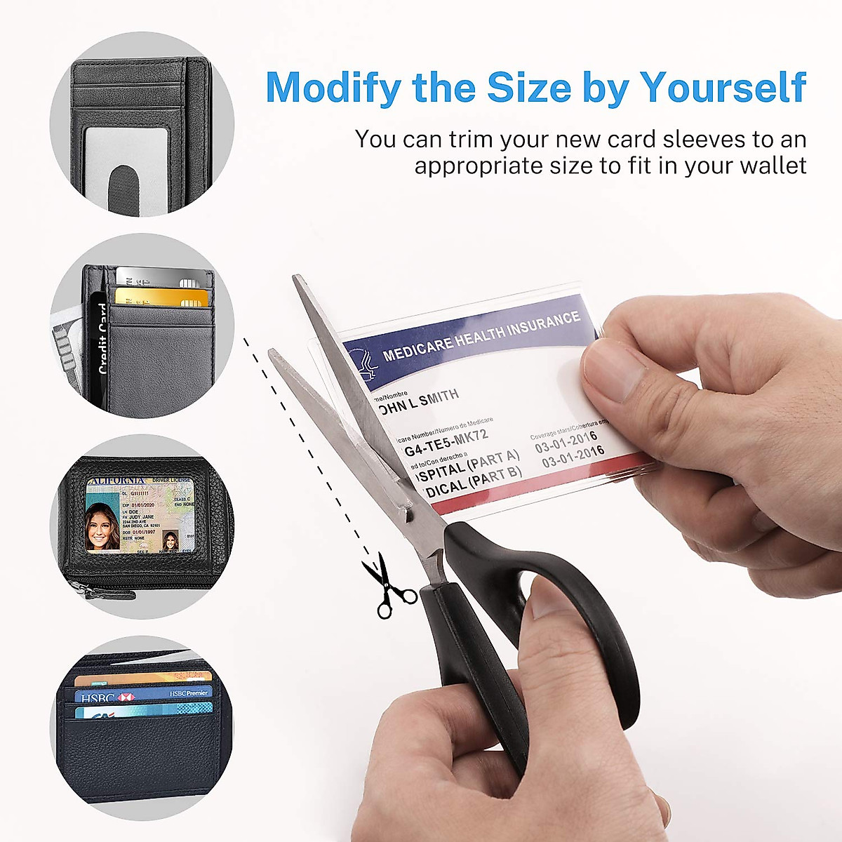 MaxGear New Medicare Card Holder Protector Sleeves 6 Pack, 12 Mil Clear PVC Water Resistant Medicare Card Protectors Sleeves for New Medicare Card, Business Cards, Social Security Card Protector