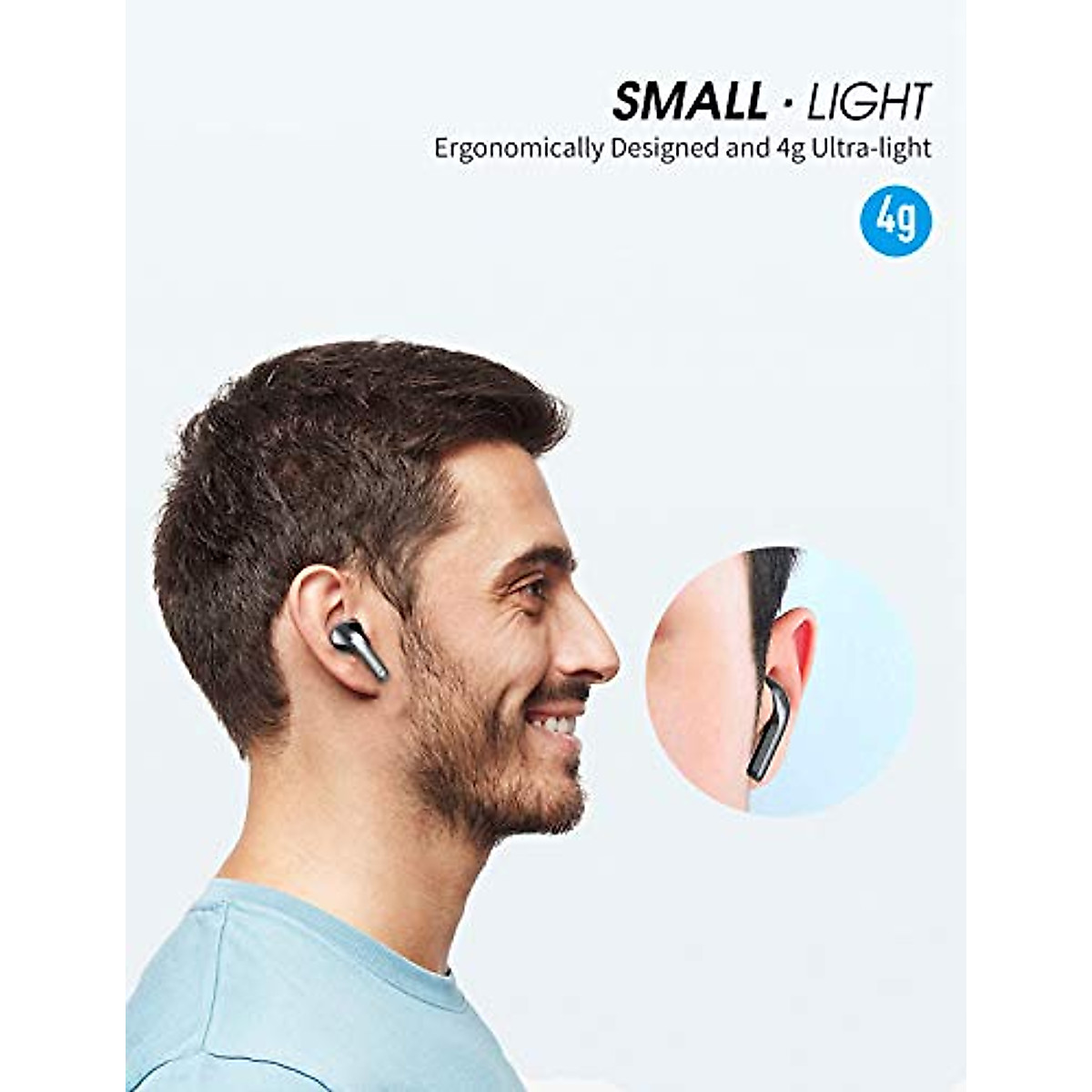 Tiksounds Wireless Earbuds, Bluetooth Headphones with Microphone, IPX7 Waterproof, 35H Playtime with LED Power Display, High-Fidelity Stereo Earphones for Sports and Work