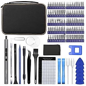 Mini Electric Screwdriver Set, SOONAN 120 in 1 Small Portable Cordless Power Screwdriver Set with 100 Precision Bits & LED Light & 20-bit Tool Set Handy Repair Tool for Phone Watch Camera Laptop