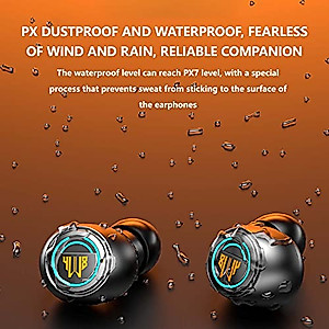 Munlar M48 Bluetooth Earphones 5.3 Cool Mecha Game Earphones with Low Latency and Low Power Consumption 20000 mAh Long Playing Time Earbuds (Black)