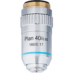 AmScope 40X Plan Achromatic Objective Lens with Knurled Ring