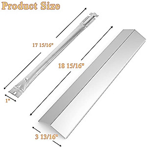 MOASKER Grill Replacement Parts for Char-Broil Oklahoma Joe’s Smoker Accessories, 1767054 Heat Plates & 1767017 Grills Burner & Crossover Tube Kit for Oklahoma Joe Longhorn Combo 3-Burner