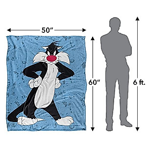 Looney Tunes Blanket, 50"x60", Sylvester Character Silky Touch Super Soft Throw