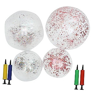 Abaodam 1 Set Inflatable Beach Ball Toys for Bath Toys for Kids Bath Toys Confetti Beach Ball Sequin Beach Ball Water Balls Decorative Beach Ball Kids Ball Water Toy Bulk