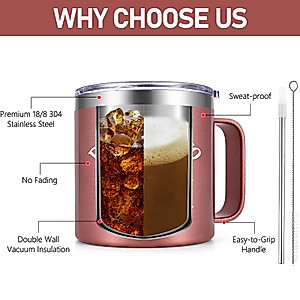 GINGPROUS New Mom Gifts, Promoted To Mommy Est 2025, 14oz Insulated Stainless Steel Coffee Mug, Mothers Day Gifts for New Mom To Be, First Time Mama, Mother, Mommy Pregnancy, Baby Shower, Rose Gold