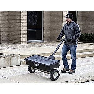 SaltDogg WB400 Professional 200 lb Capacity Walk Behind Drop Salt Spreader, Black
