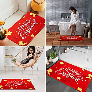 MOLOY ZOVM Merry Christmas Kitchen Mats New Year Doormat Sets Runner Rug Anti-Slip Home Decor Bedroom 15.7" x 23.6"