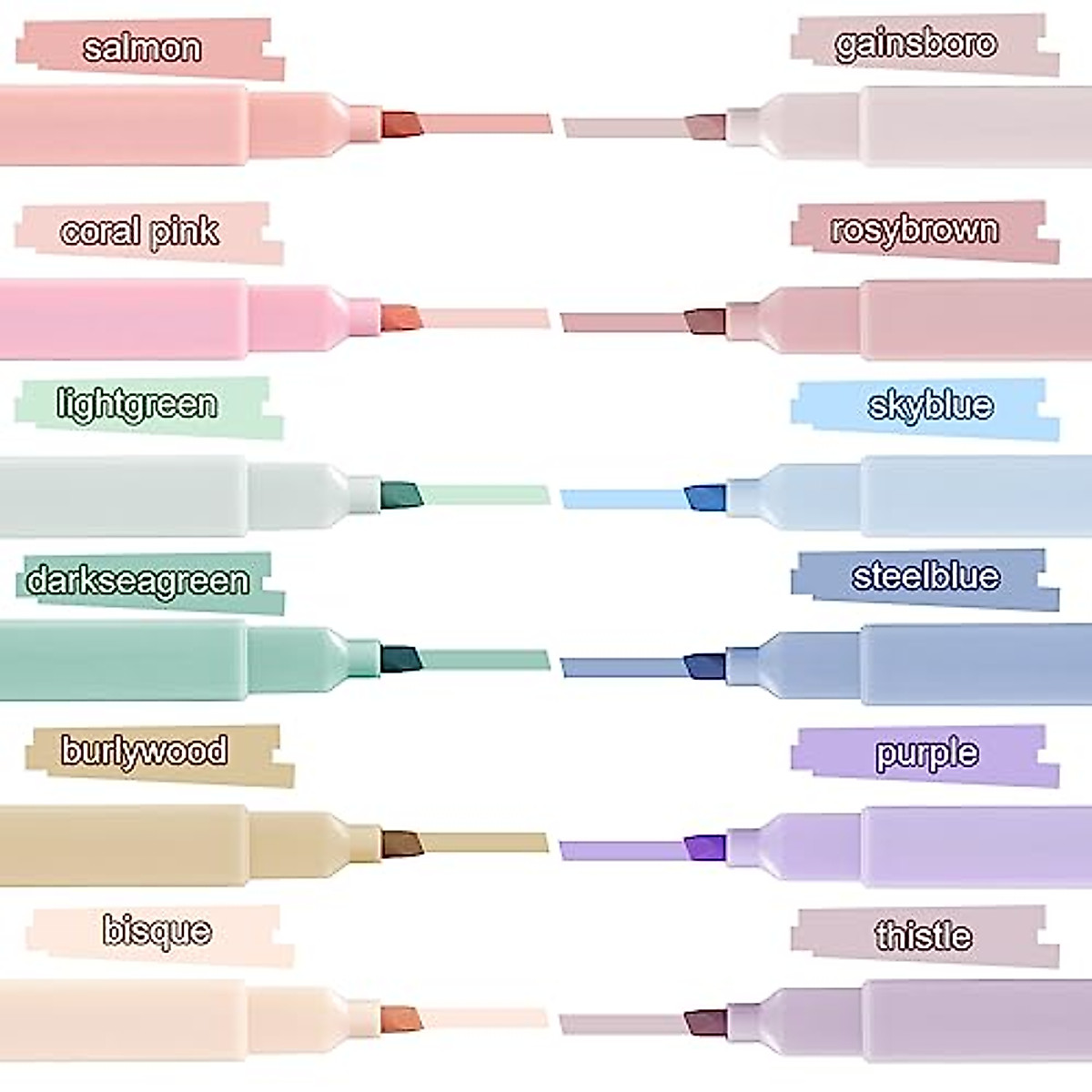 Drawdart Highlighters - Cute 12pcs Pastel Set for Study