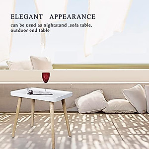 Side/Tray Table, Small End Table Accent Table Living Room Bedroom Balcony Office, Modern Side Table Bedside Table Home Decor, Small Side Table for Small Spaces, (White)