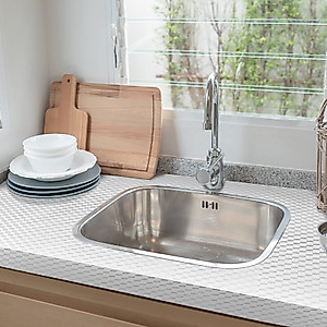 Melwod 15.8" x 78.7" Kitchen Stainless Steel Contact Paper Self Adhesive Peel and Stick Wallpaper Aluminum Foil Textured Paper Stickers for Backsplash Dishwashers Refrigerator Cabinets Shelf