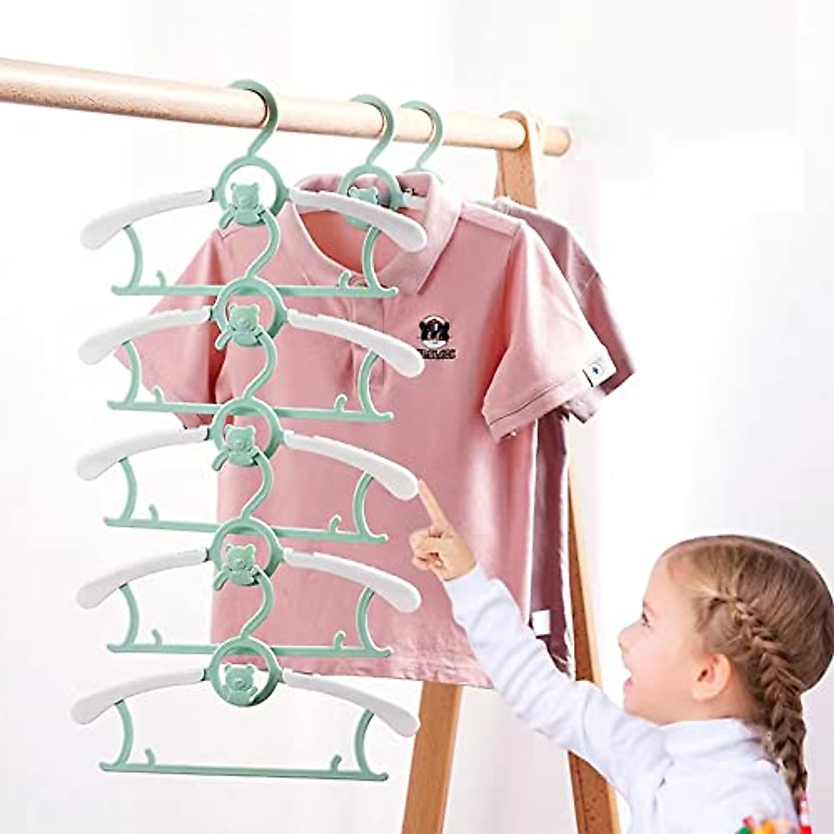 Baby Hangers for Nursery Closet,20pcs Retractable Adjustable and Non-Slip for Toddler Kids Child Closet Hangers