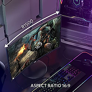 Fiodio 24" Curved 75Hz Refresh Rate Computer Monitor Full HD 1080P HDMI VGA Ports with Speakers, VESA Wall Mount Ready (HDMI Cable Included)