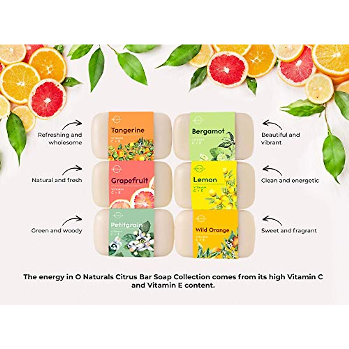 O Naturals Ultimate Citrus Bar Soap Bundle. green Tea Soap Collection and Fragrant Citrus Soap Collection Sets. Two 6 packs 4 ounce Each Bar