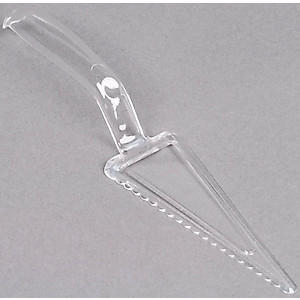 (Pack of 6) Clear 10" Disposable Plastic Pie and Cake Servers, Heavy Duty Spatula for Serving, Cutting, and Slicing Pizza, Pastry, and Desserts (Clear, Pack of 6)
