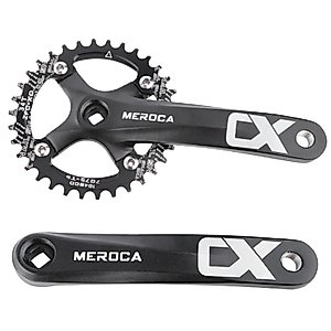 PETCHOR Square Taper Crankset MTB, Mountain Bike Single Speed Crankset, Bicycle Crank Arm Set 170mm 104BCD, 34T Chainring & Bolts