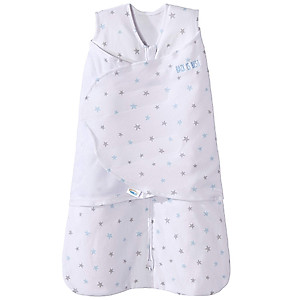 Halo 100% Cotton Sleepsack Swaddle Wearable Blanket, Blue Stars, Newborn