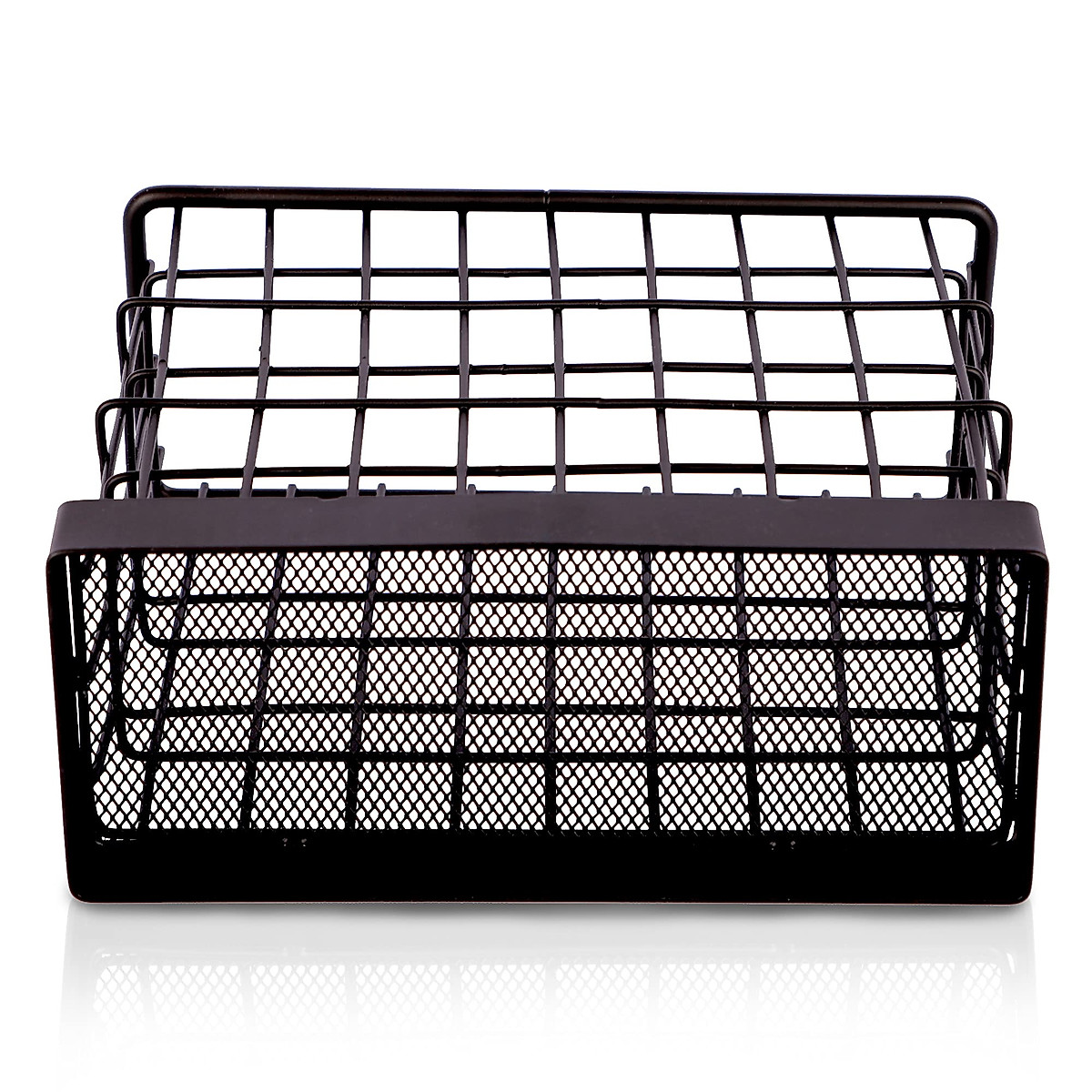 Wire Classic Metal Napkin Organizer Holder for Kitchen Restaurant Home Stylish Decor - Dining Tables, Stylish Black Countertop Storage Indoor and Outdoor Use Vertical Tissue Dispenser