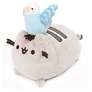 GUND Pusheen & Bo Parakeet Best Friend Set Two-in-One Plush Cat Stuffed Animal, Gray and Blue, 6”