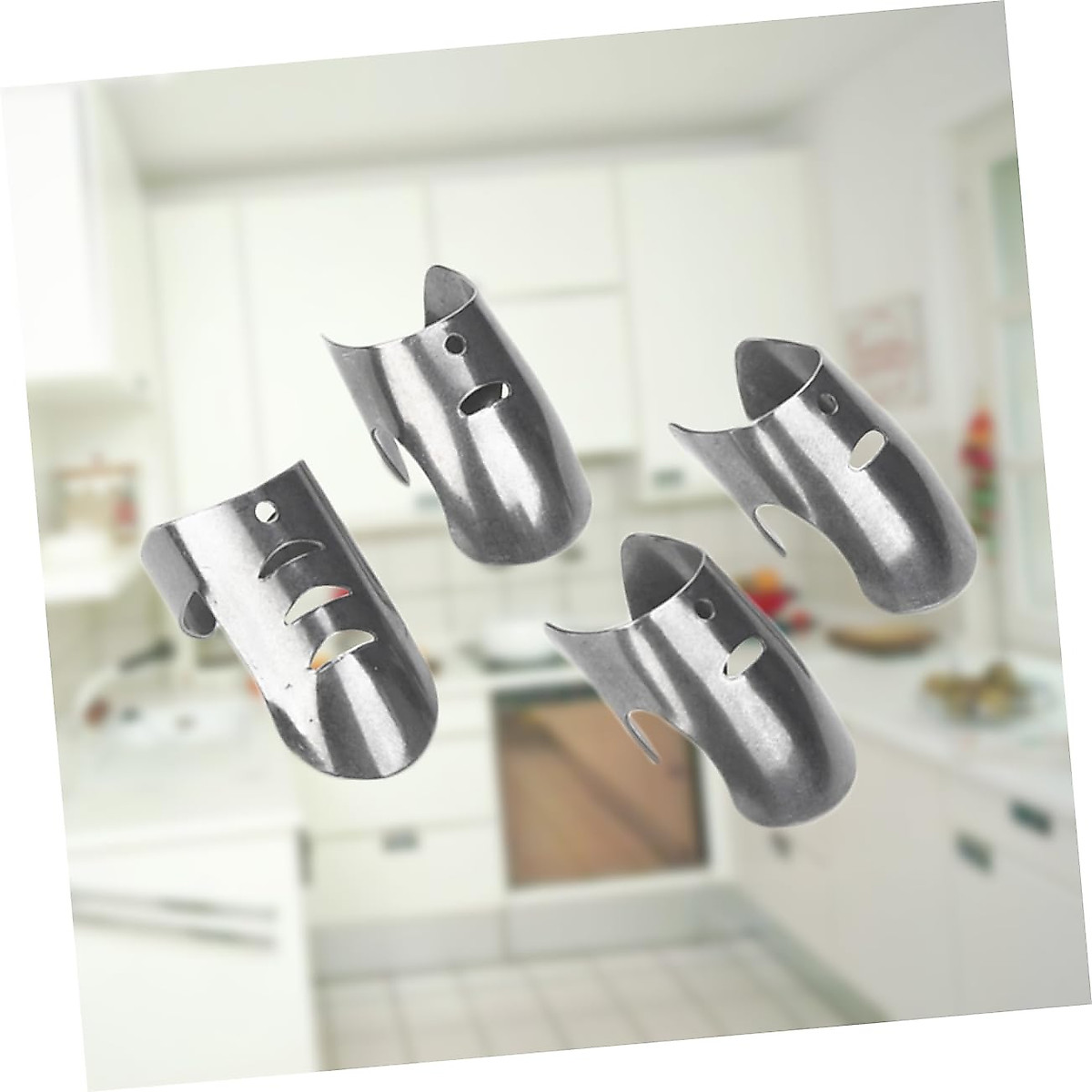 OKUMEYR 4pcs Thumb Protector Peeling Finger Guard Finger Guard Slicing Chef Finger Protector Finger Cutting Guard Finger Cutting Protector Finger Protectors Stainless Knife Guard Anti-cut