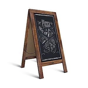 HBCY Creations 40" x 20" Rustic Brown Solid Pine Wood A-Frame Magnetic Chalk Board Sign, Menu Chalkboard, Framed Chalkboard, Outdoor Sign, Standing Chalkboard, Sandwich Board