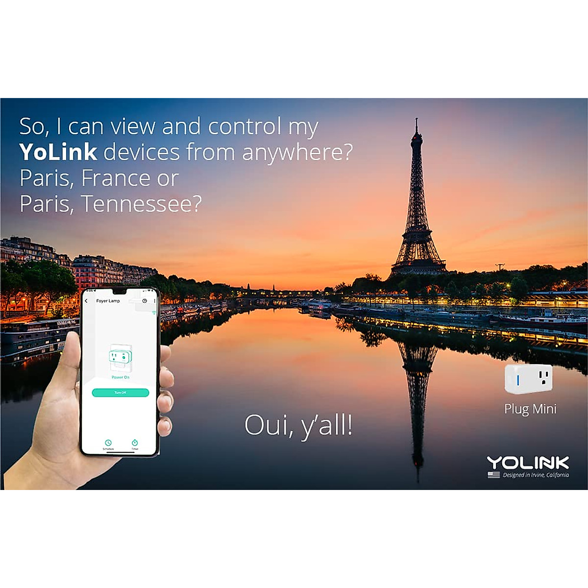 YoLink Smart Home Starter Kit: Security & Leak Detection Kit (Hub, Door Sensor, Water Leak Sensor, Plug Mini Compatible with Alexa, LoRa-Powered 1/4 Mile Range