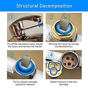 25mm Ceramic Cartridge, Single Handle Ceramic Faucet Cartridges, Ceramic Disc Cartridges Valve for Bathroom Shower