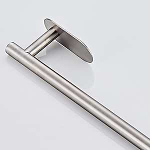 Stainless Steel Hand Towel Rack Thicken Bath Towel Rod Wall Mounted Single Towel Bar Nail-Free Installation Waterproof Towel Shelf for Bathroom Wall Mounted No Drill Rack Storage Toilet Silver