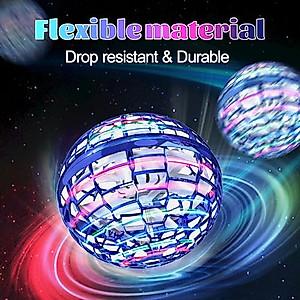 ZEOXUER Flying Ball Toys, 2023 Flying Orb Hover Ball, Cosmic Globe Boomerang, 360° Rotating Cool Fidget Spinner, Mini Drone Flyorb Toy with Built-in RGB Light Gift Safe for 6 7 8 9 10+Kids Adults