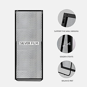 Yone jx je Full Length Mirror 65"x24" Standing Hanging or Leaning Against Wall Floor Mirrors Wall-Mounted Full Body Dressing Mirror with Ultra Thin Aluminum Alloy Frame for Living Room, Bedroom Black