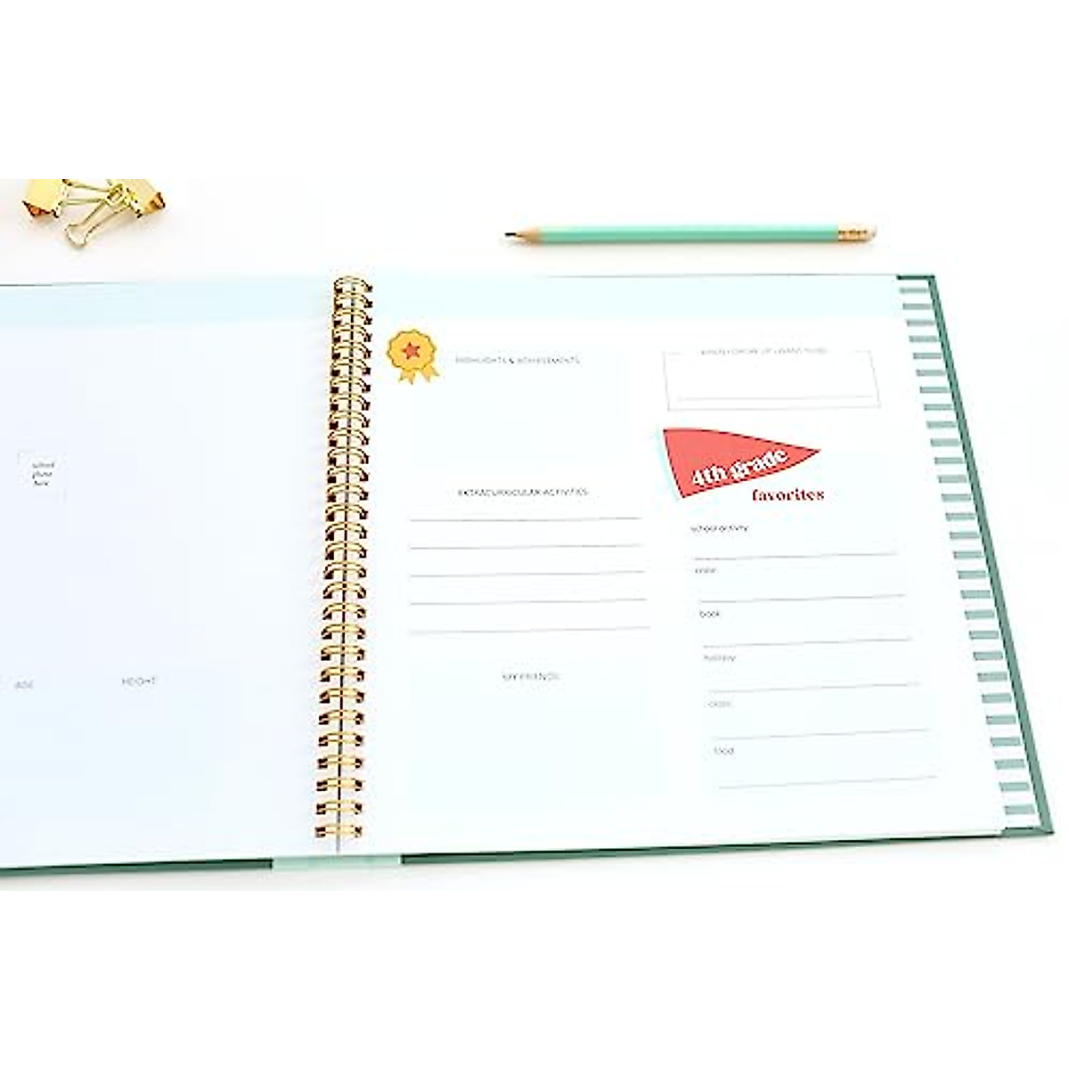 The School Memory Book: A Timeless School Years Memory Book for Preschool - 12th Grade Memories, Keepsakes and Cherished Moments (Storage Pocket Included)