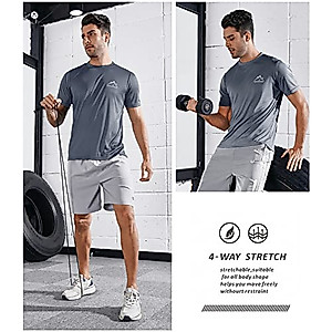 NORTHYARD Men's UPF 50+ UV Sun Protection Shirts SPF Quick Dry Short Sleeve T-Shirts for Hiking Fishing Swim Rash Guard Cloud 2XL