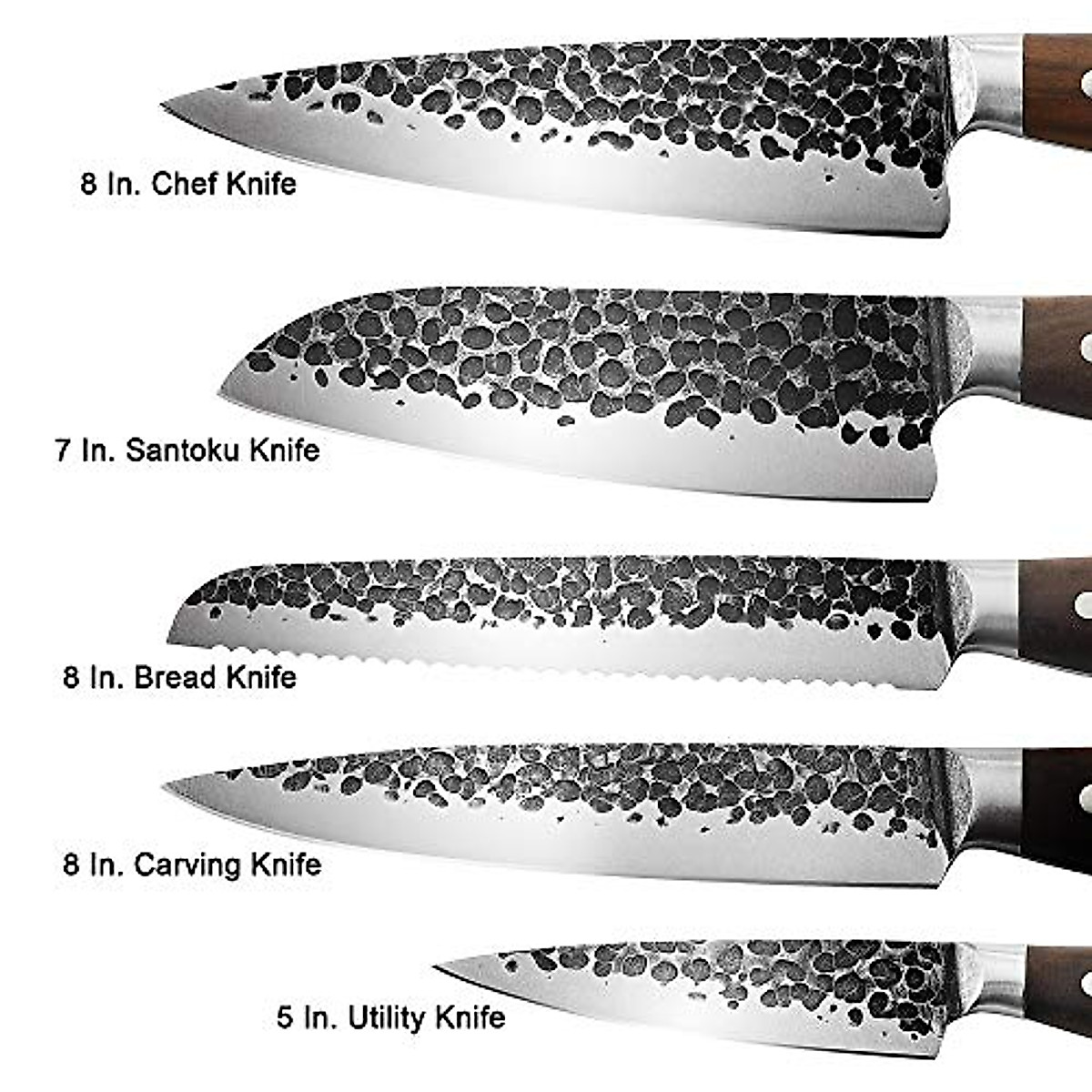 KONOLL Kitchen Knife Block Set Chef Knife Box Set Ultra Sharp Forged Knives Set, High Carbon Steel Kitchen Knife (Knife Box Set 5 Pcs)