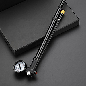 BESSTUUP Bike Bicycle 120PSI High Pressure Shock Pump with Gauge Fork Shock Rear Mini Air Pump for Mountain MTB Downhill Fork - No Air Loss Nozzle