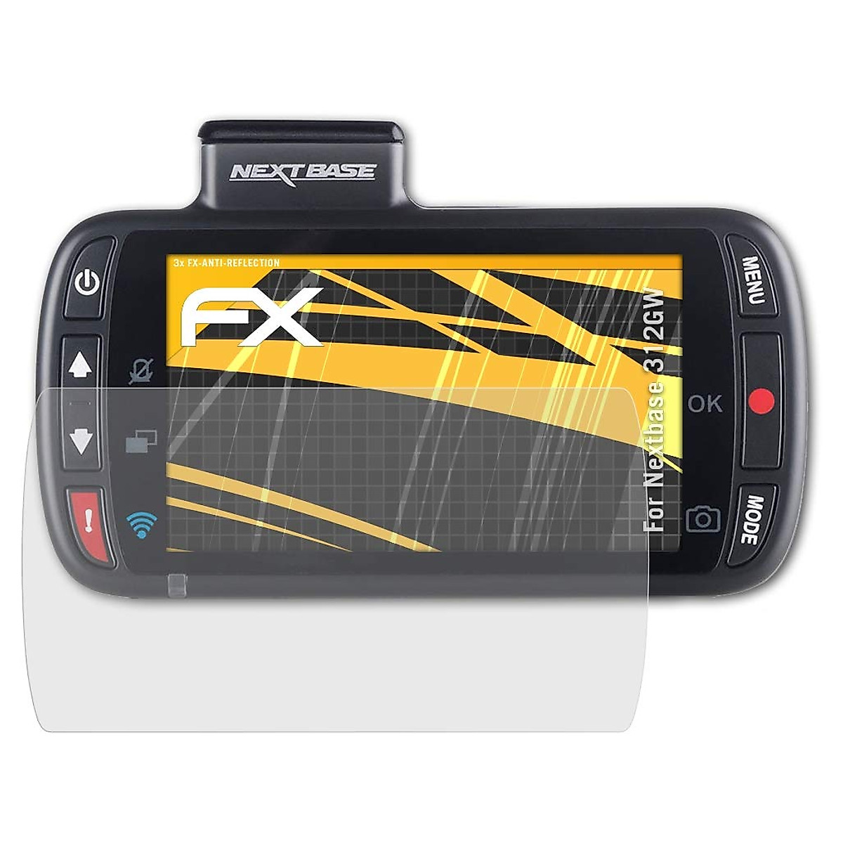 atFoliX Screen Protector compatible with Nextbase 312GW Screen Protection Film, anti-reflective and shock-absorbing FX Protector Film (3X)